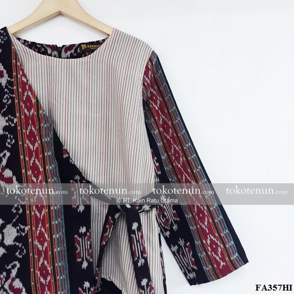 Jual Blouse Tenun Mix Lurik FA357HI | Model Baju Lurik Kekinian