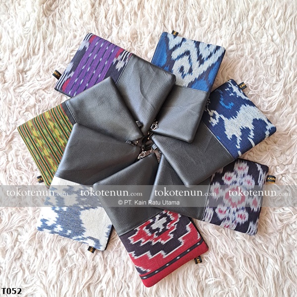 Jual Dompet Tenun Mix Kulit T052 (PreOrder) | Tokotenun.com