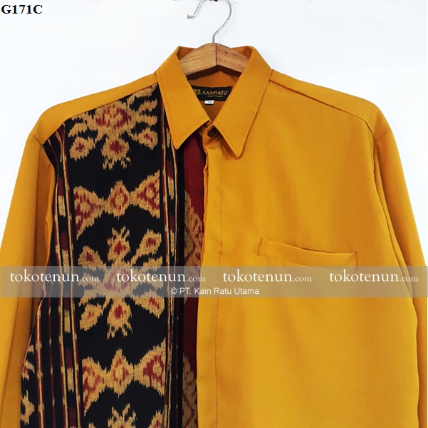 Jual Kemeja Tenun Pria Kombinasi G171C | Tokotenun.com