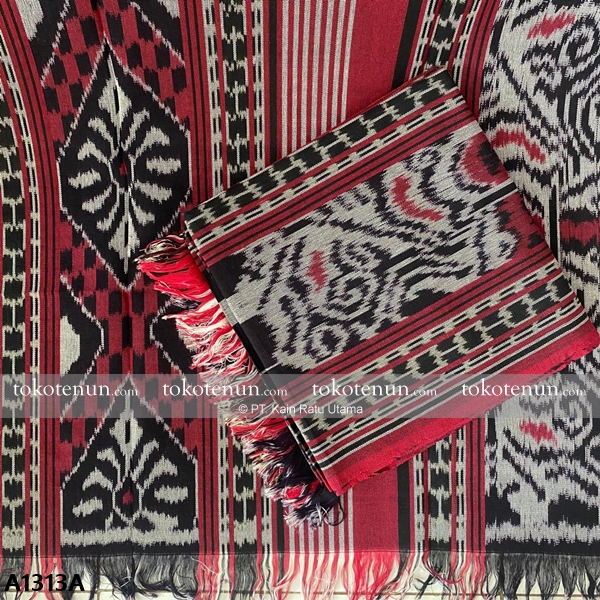 Jual Tenun Ikat Troso Motif Merah Terbaru A1313A | Tokotenun.com