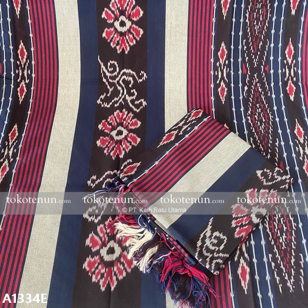 Jual Kain Tenun Troso Motif Mawar A1334E | Tokotenun.com