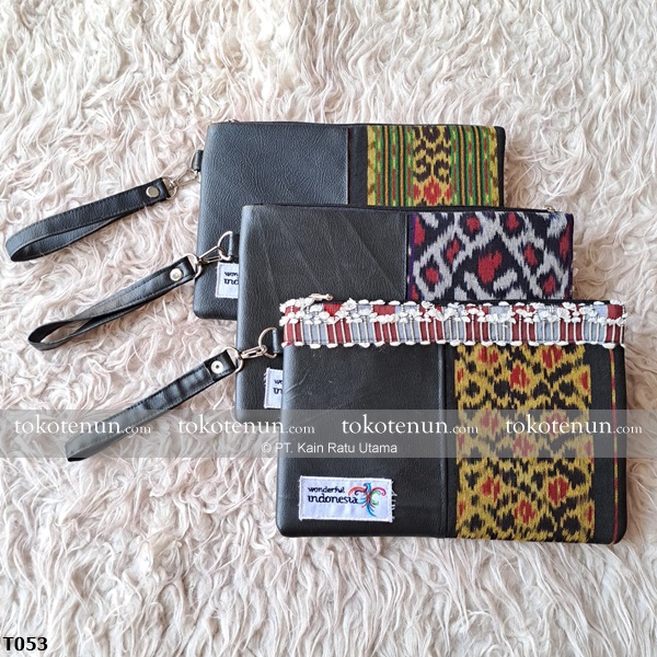 Jual Dompet Tenun Mix Kulit T053 | Tokotenun.com