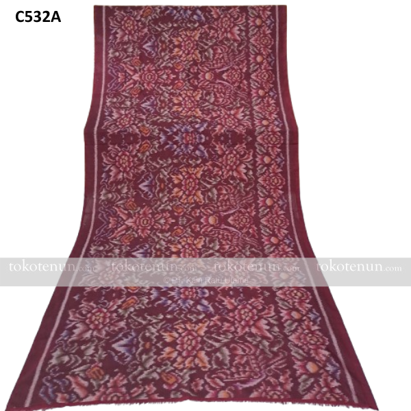 Jual Kain Tenun Endek CSM Baru Merah C532A | Tokotenun.com